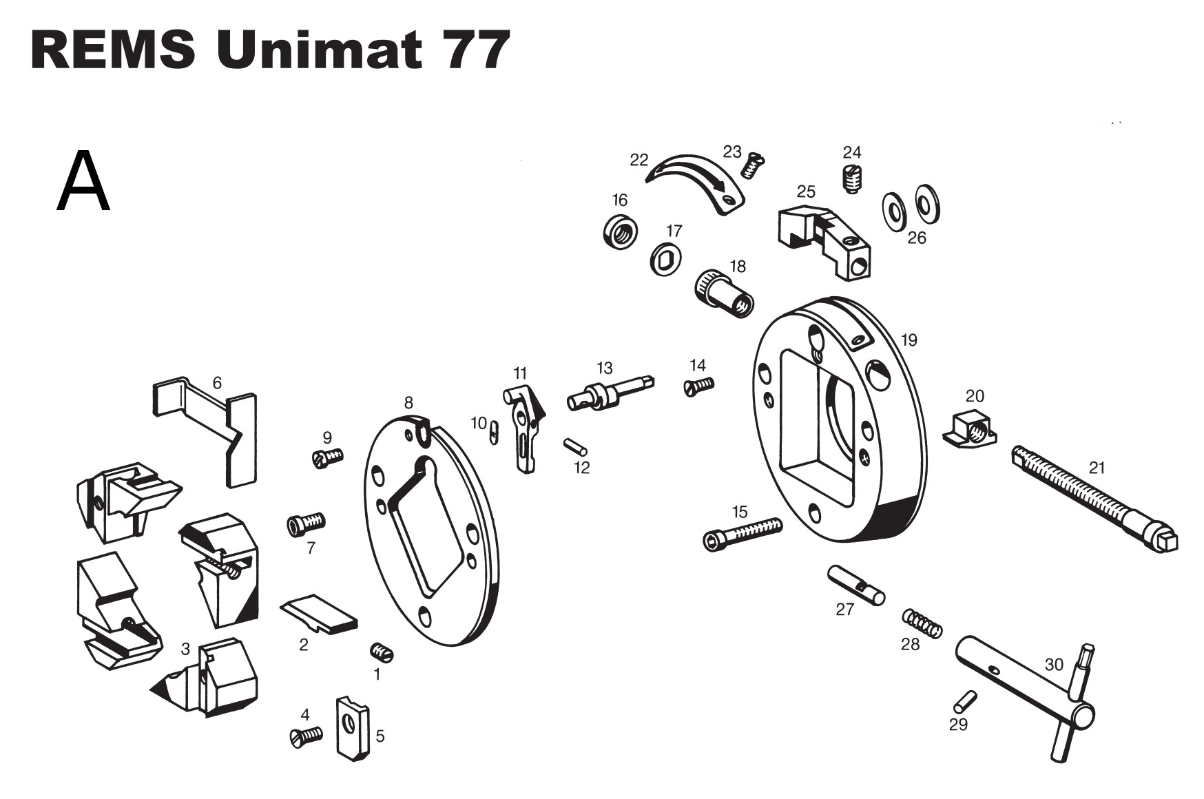 Rems Unimat 77 Electric Threading Machine Spare Parts SPARE_Unimat_77 ...