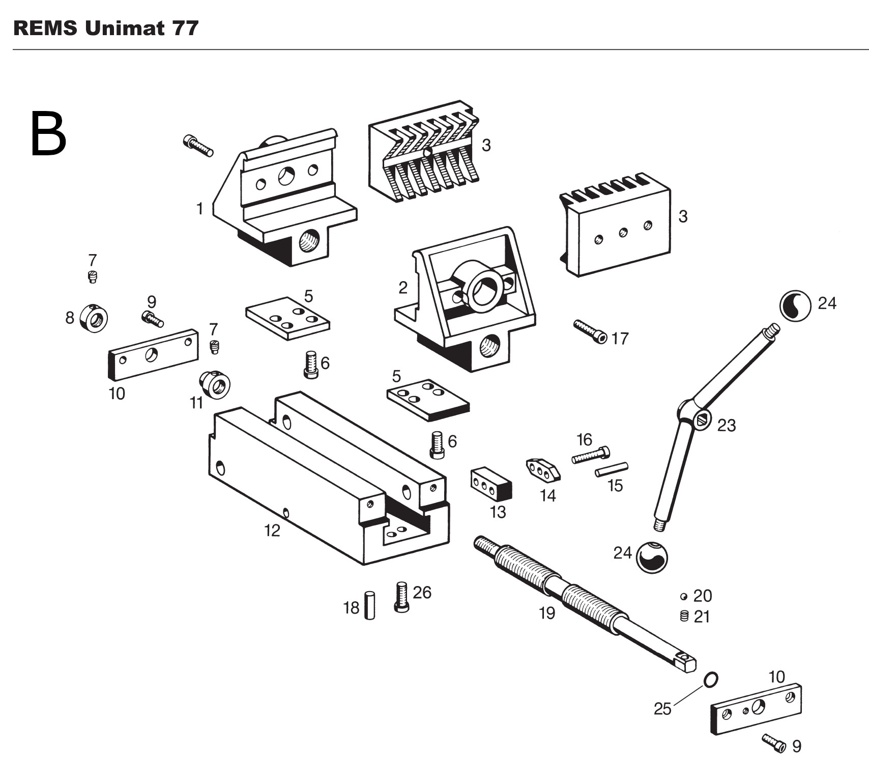 Rems Unimat 77 Electric Threading Machine Spare Parts SPARE_Unimat_77 ...