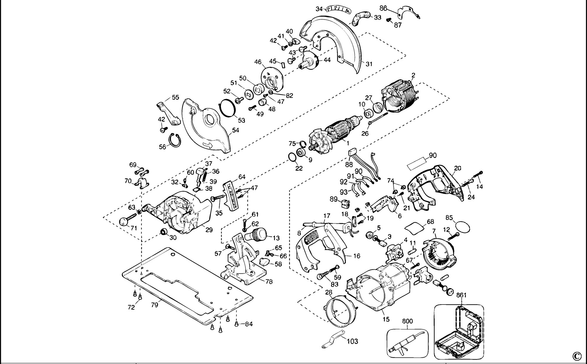 Dw364 circular saw store