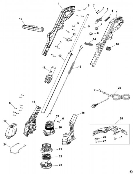 Black Decker Gl5530 String Trimmer type 1 as Spare Parts SPARE GL5530 TYPE 1 AS from Spare Parts World