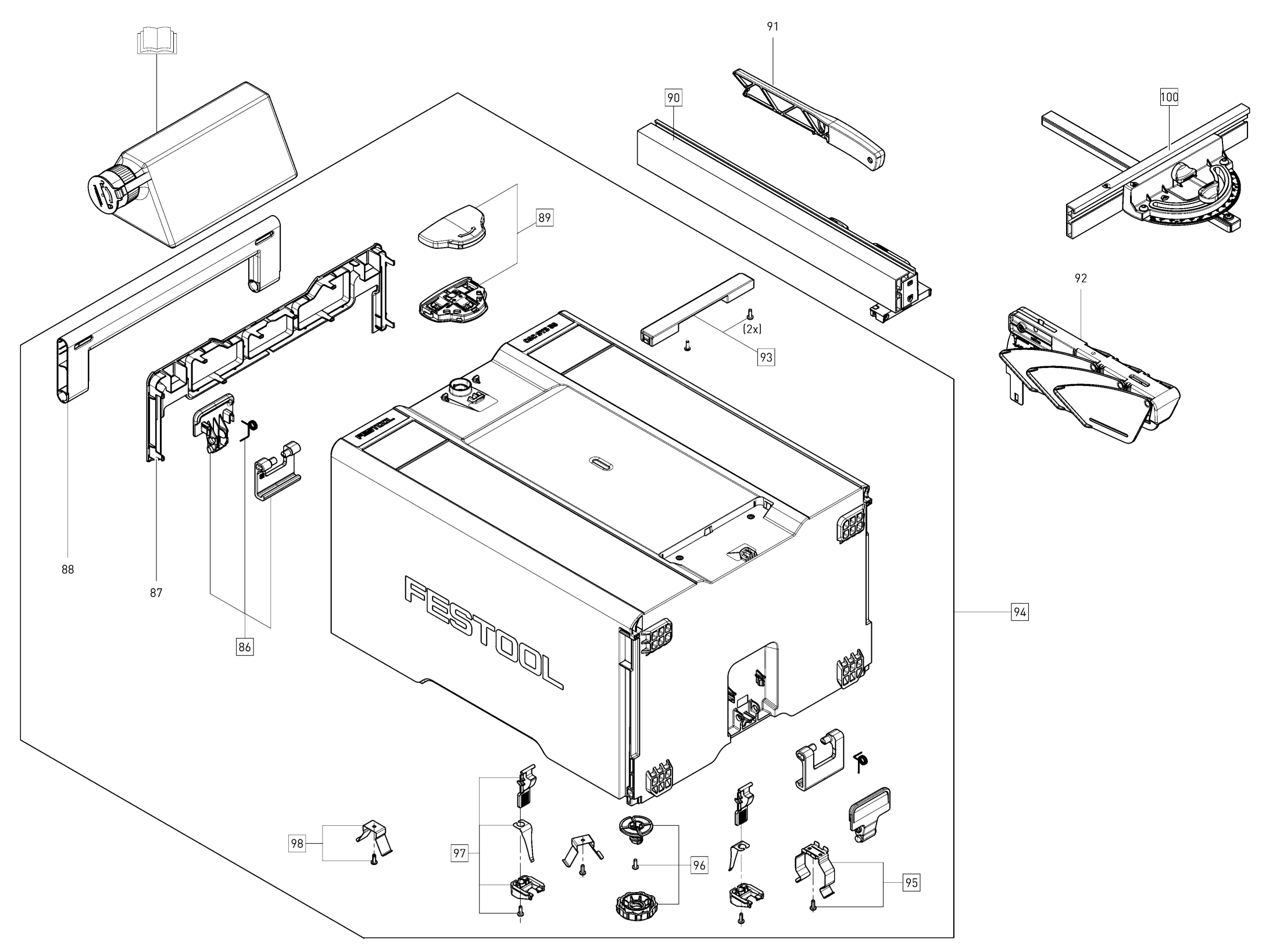 Festool 205712 18v Cordless Table Saw Csc Sys 50 Spare Parts SPARE ...