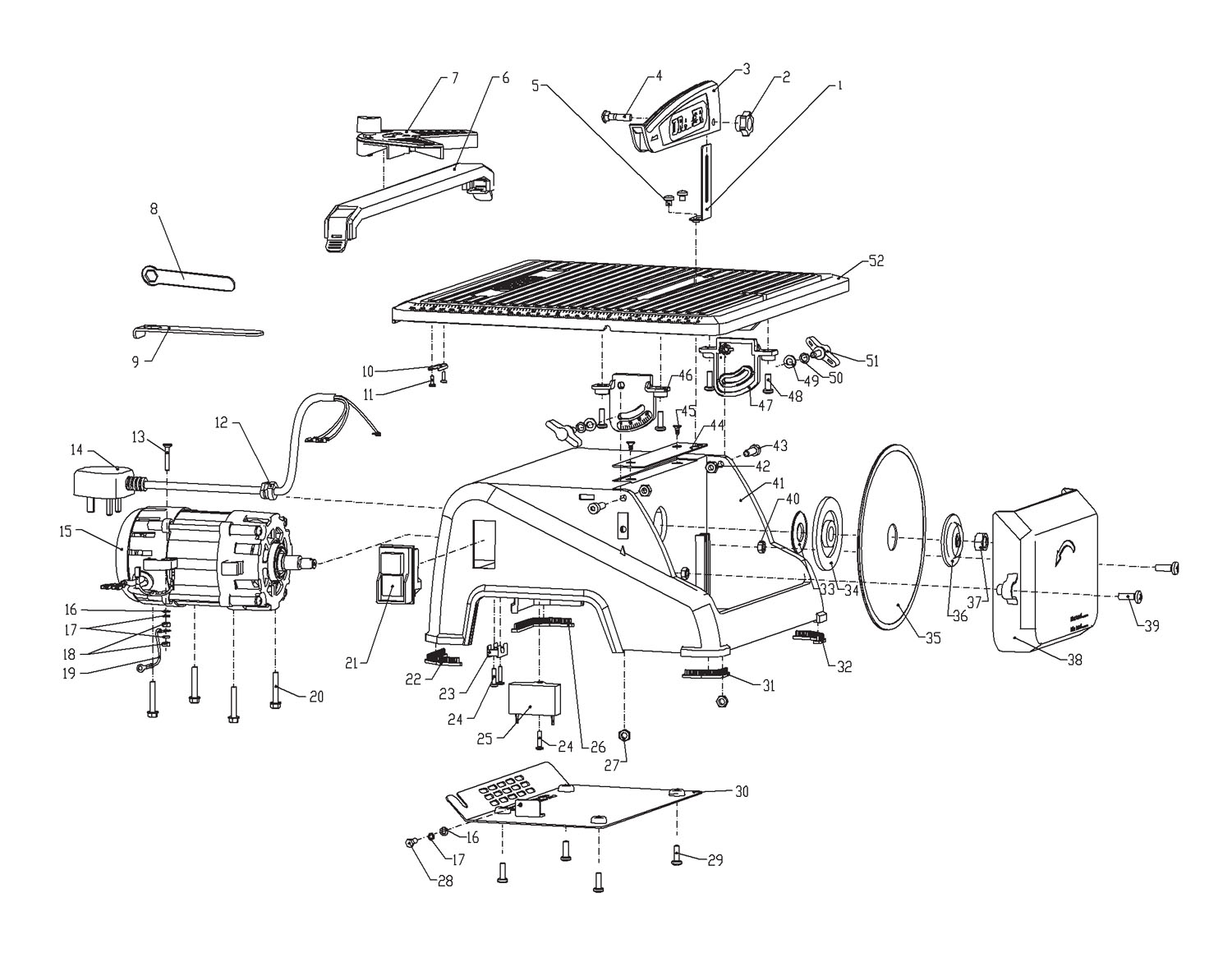 Draper Tcs180c 08173 Tile Cuting Saw Spare Parts SPARE_08173 from Spare ...